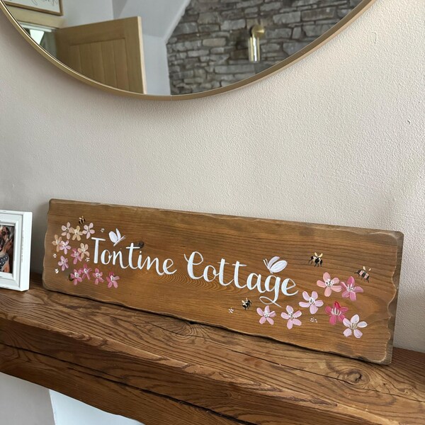 Custom Made Cottage House Name/house Number Wooden Plaques and Signs ...