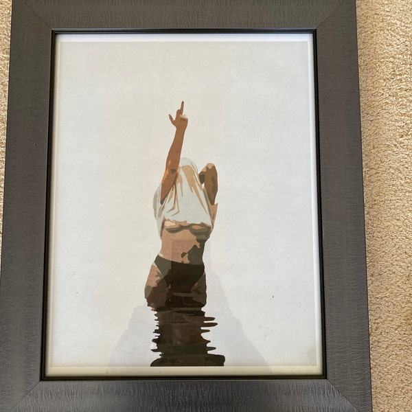 Middle Finger Print Feminist Wall Art Decor Powerful Woman Fashion ...