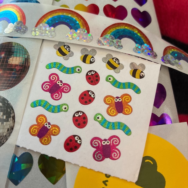 Vintage Sparkle Prism Mini Bug Insect Stickers - Etsy