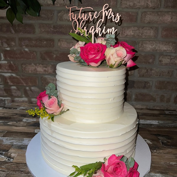 Future Mrs Cake Topper - Custom Bridal Shower Decor - Bachelorette ...