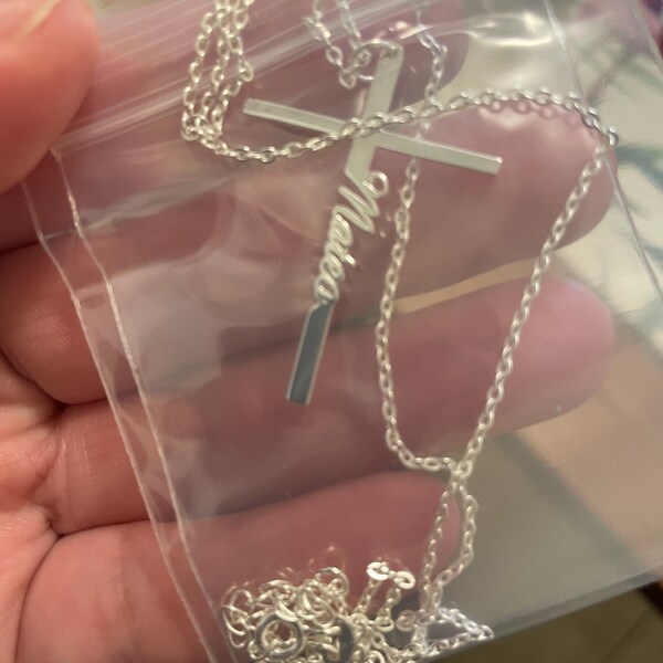 Cross Name Necklace,personalized Cross Name Necklace,lucky Cross ...