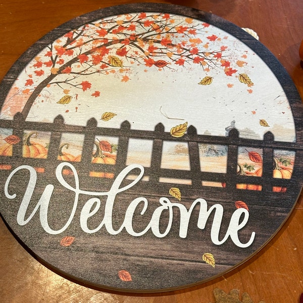 Fall Door Hanger, Hello Fall Door Sign, Fall Welcome Sign, Fall Decor ...