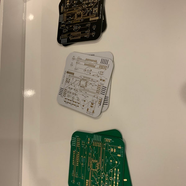The Original: Set of 2 Coasters in Pcb-design With Gold Contacts for ...