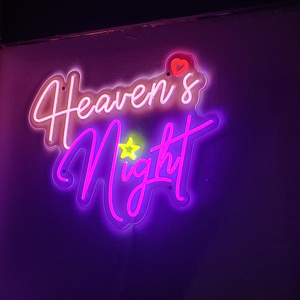 Heaven's Night Neon Sign | Custom Neon Lights Sign | Wedding Neon Sign ...