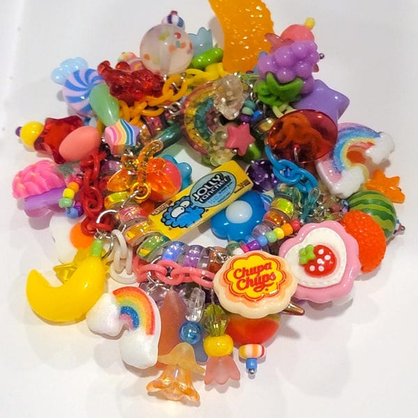 Colorful Clutter Necklace - Etsy