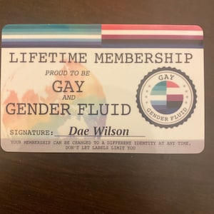 Double Identity LGBTQIA Lifetime Membership Card Gay Pride - Etsy