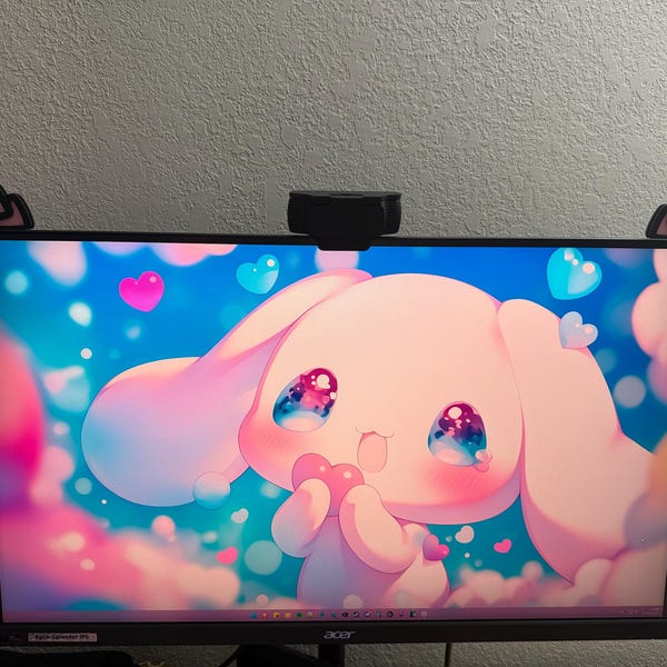 Kawaii Monitor Bows (pair) – Cute Screen Ears for Aesthetic Desk Setup ...