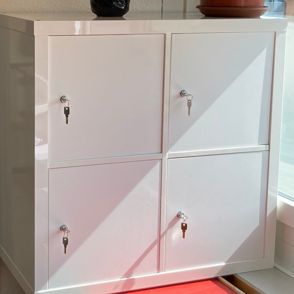 Lockable Kallax Door / Kallax Door Insert With Back Panel in White ...