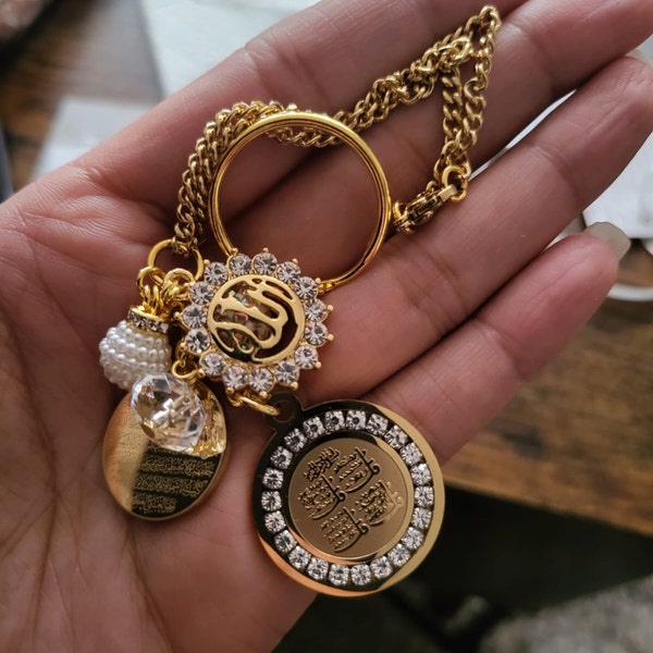 Car Mirror Ayatul Kursi, Allah, 4qul Charm, Protection, New Driver Gift ...