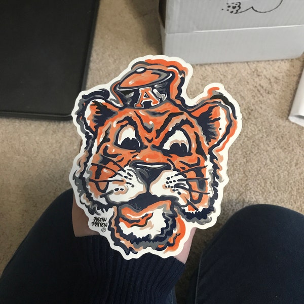 Auburn University Vintage Beanie Aubie Sticker by Justin Patten (storm ...