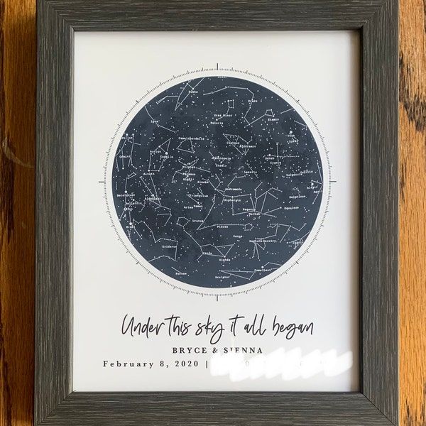Custom Star Map Poster / Anniversary Gift / Personalized Gift / Night ...