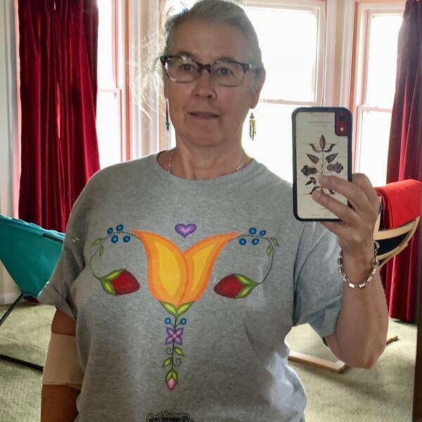 5 Pack Greeting Cards - Blank Folded Landscape - Ojibwe Floral Print ...