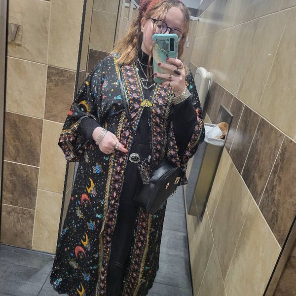 Handmade Fall Patchwork Duster, Cotton Oversized Cardigan, XS 4X Long ...