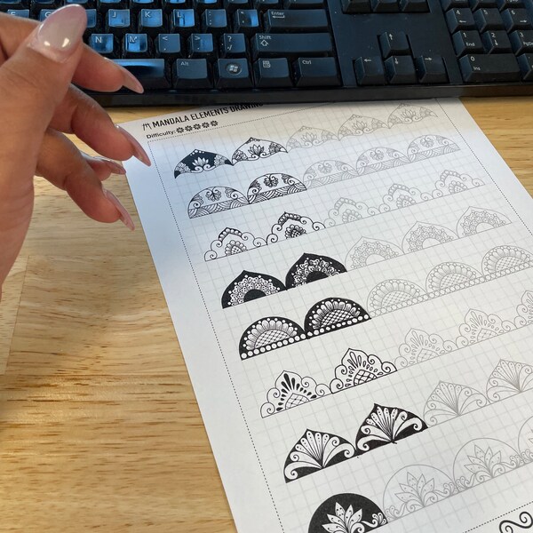 1.easiest Patterns Training Sheets for Beginners! Pdf,jpeg.mandala Art ...