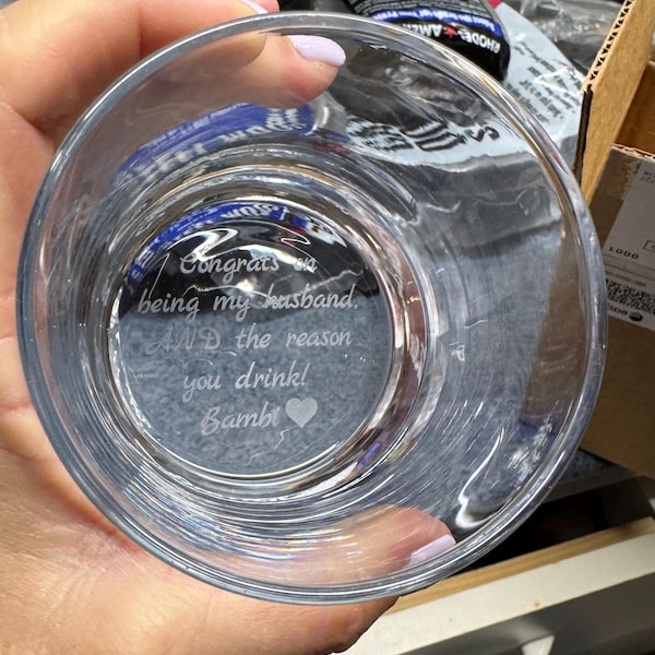 Custom Etched Handwriting Rock Glass Engrave Your Handwritten Message ...