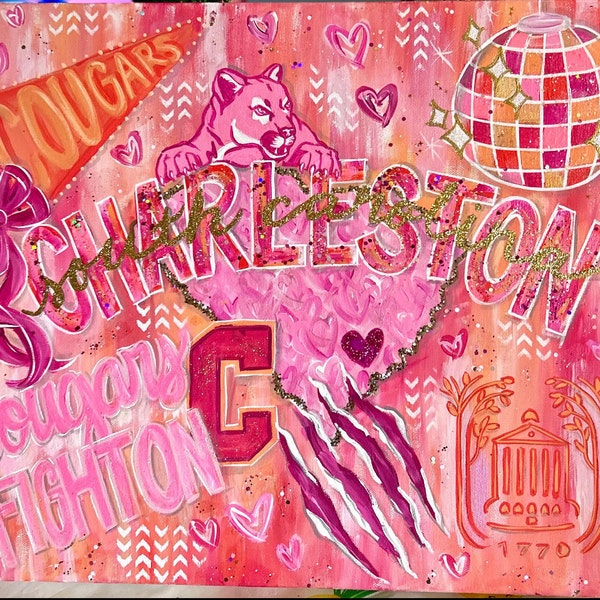 Custom Painted College Canvas - Etsy