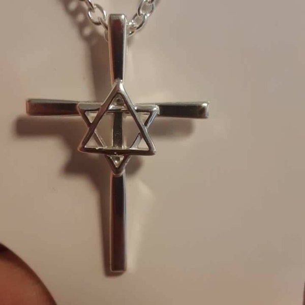 Star of David Cross Sterling Silver Pendant – Identity Series - Etsy