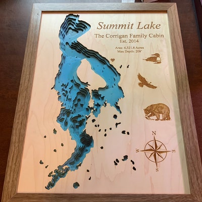 Custom Laser Engraved 3D Map - Etsy