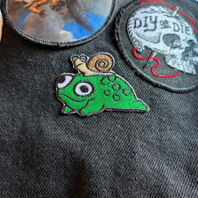 Frog and Snail Iron on Patch, Patches, Frog Patches Iron on ...