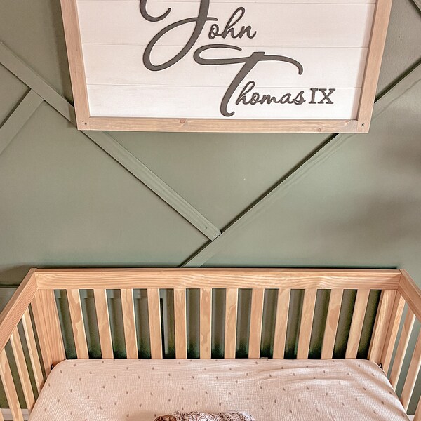 Nursery Name Sign, Above Crib Name Sign, Personalized Nursery Decor ...