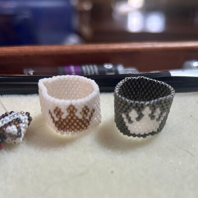 Crown Bead Ring Pattern for Beadwork Even Peyote Ring Digital Pattern ...