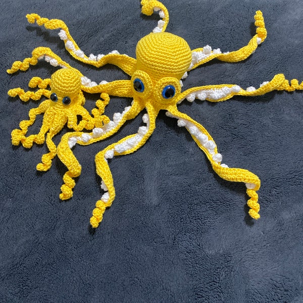 Octo Mama and Baby Crochet Pattern Pdf Amigurumi Octopus Under the Sea ...