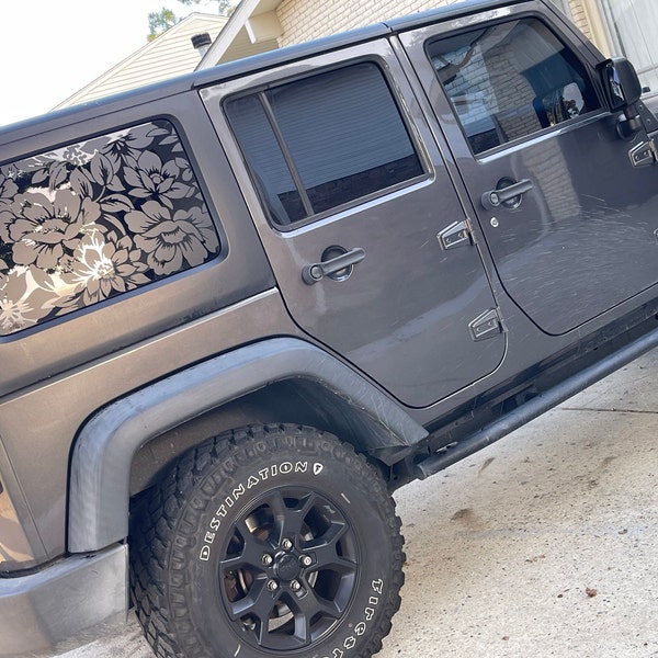 Fits 2011-2018 Jeep Wrangler 2 Door Hard Top JK Quarter Window Flowers ...