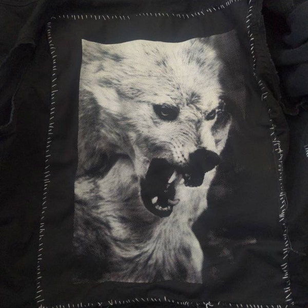 Wolf Back Patch Crust Nature Forest - Etsy