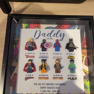 Personalised Daddy/dad Superhero Box Frame, Personalised Frame for Him ...