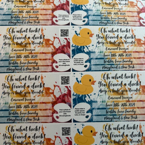 Customizable, Cruising Ducks Tags, Print From Home, Digital Download ...