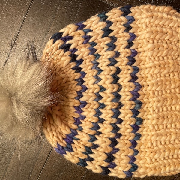 Twinkling Lights Hat KNITTING PATTERN: Beginner Mosaic Knit Beanie (PDF ...