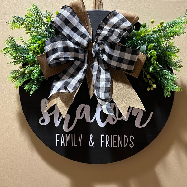 Tobacco Basket Wreath L Natural Wreath L Moss Wreath L Buffalo Plaid ...