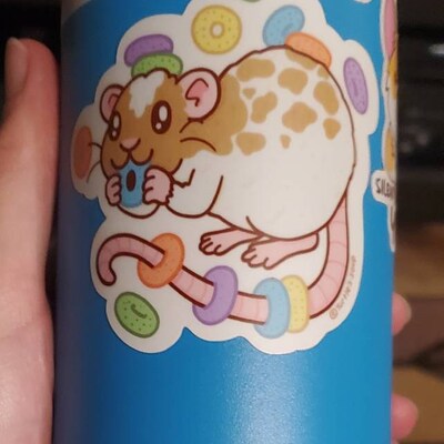 Pet Rat Rainbow Treats Waterproof Decal for Water Bottles and Laptops ...