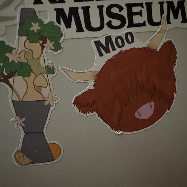 Highland Cow Moo Sticker - Etsy