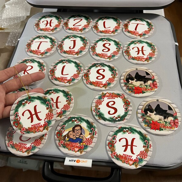 Personalized Family Ornament Png, Round Christmas Ornament, PNG Instant ...