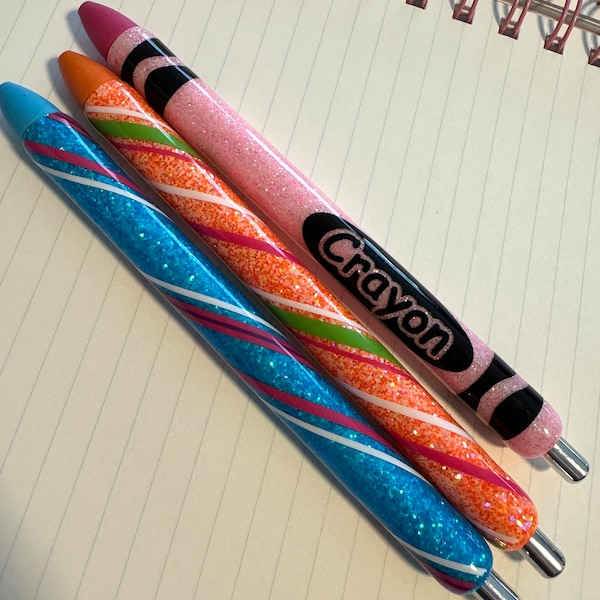 Pastel CRAYON Inspired Glitter Pen || Inkjoy Glitter Pen || Refillable ...