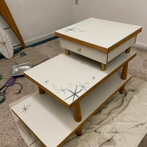 Mid Century Atomic Stencil Diamond Star Shapes Modern Retro Pattern ...