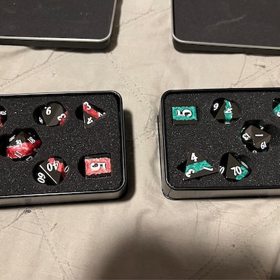 Neon Red and Black Dnd Dice Set Polyhedral Dice Set D&D - Etsy