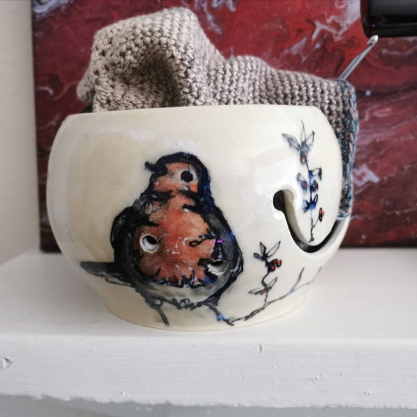 Ceramic Stoneware Cup Handleless Mug Tumbler Wine Glass Red Bird Cherry ...