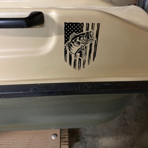 Bass Distressed Flagfishingfishermanbass Fishingfather's Dayfishvinyl ...