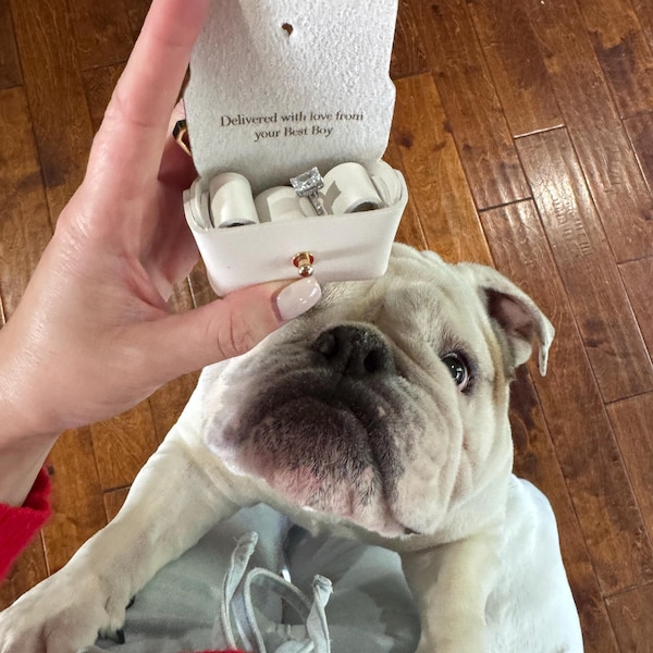 Personalised Leather Ring Box-dog Proposal Engagement Ring Box-ring ...