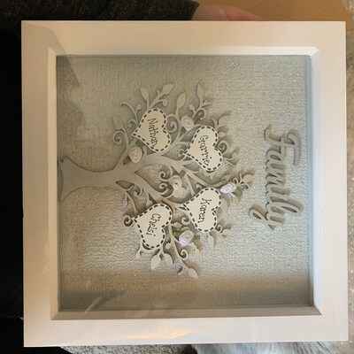 Personalised Silver Family Tree Picture Frame, Christmas Gift for Her ...
