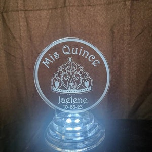 Personalized Lighted LED Double Heart Wedding Cake Topper Custom ...