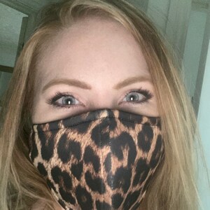 Handmade 3 Layer Mouth Face Mask LEOPARD Pattern Washable - Etsy