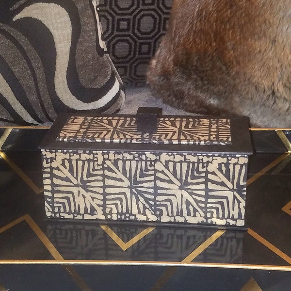 Hand Marbled Paper Covered Hand Made Box for Desk, Table, Home Decor or ...