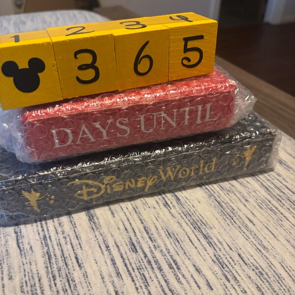 365 Days Disney Countdown, Disney Word Planner Blocks, Custom Disney ...