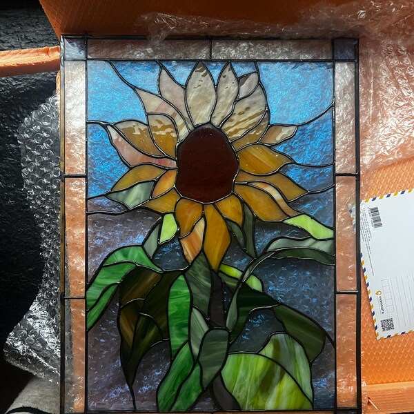 Pink Magnolia Stained Glass Panel Gifts Custom Stained Glass Panel Pink ...