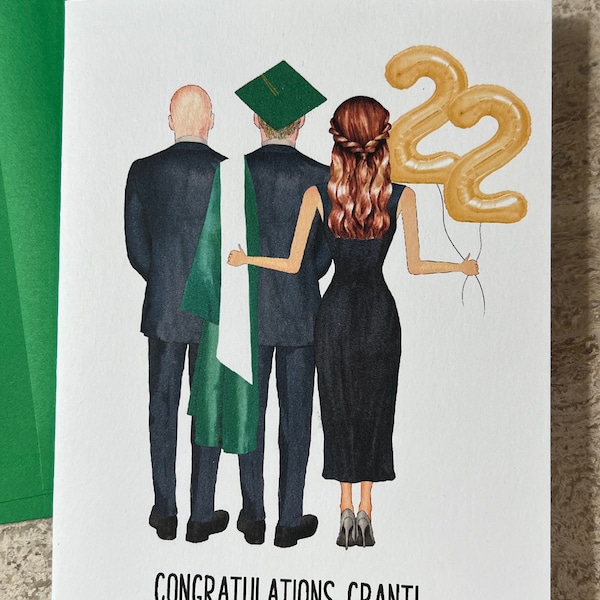 Graduation Card From Parents Mom Dad | Custom Card for Senior ...