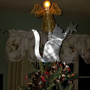 Kitty Cat, Cat Christmas, Tree Topper, Wreath Decor, Holiday Decoration ...