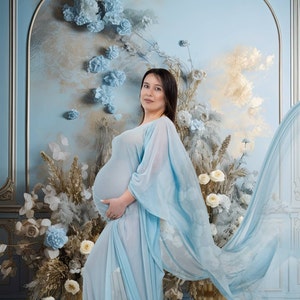 Purple Floral Art Digital Backdrops Maternity Backdrop - Etsy